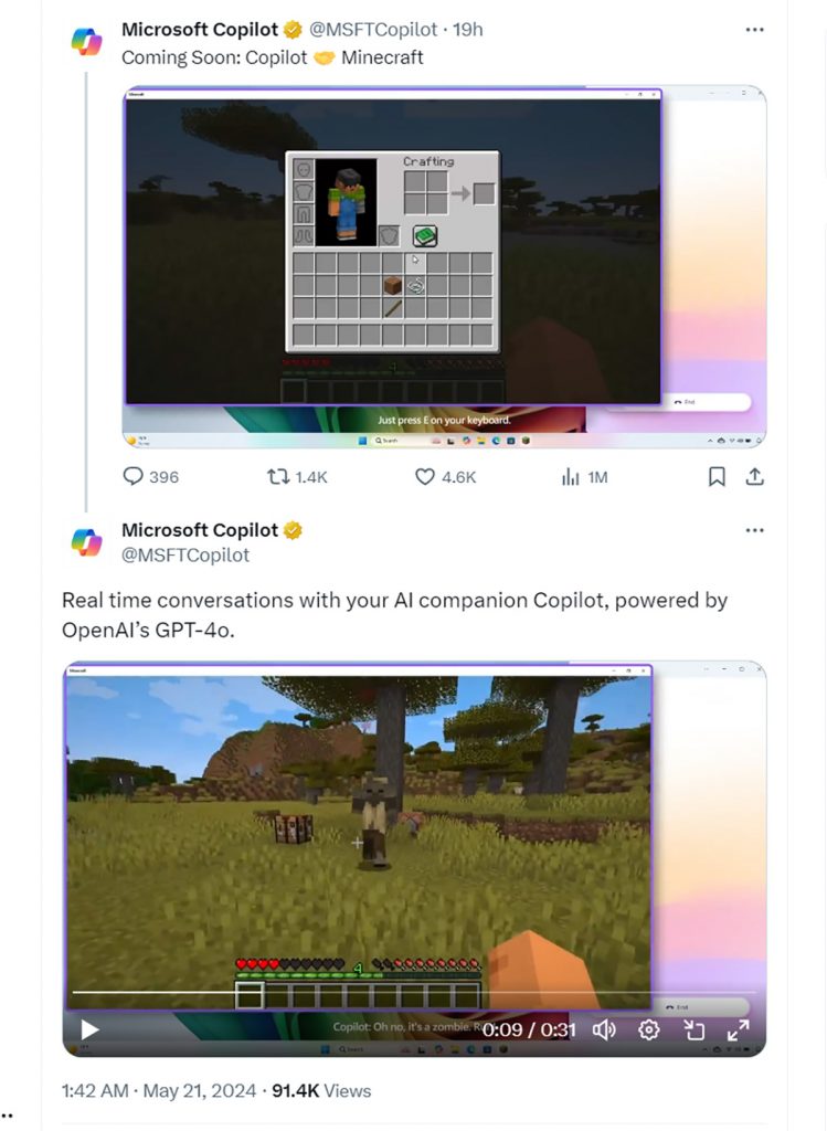 Microsoft sẽ nhúng AI Copilot vào Minecraft để hỗ trợ theo thời gian ...