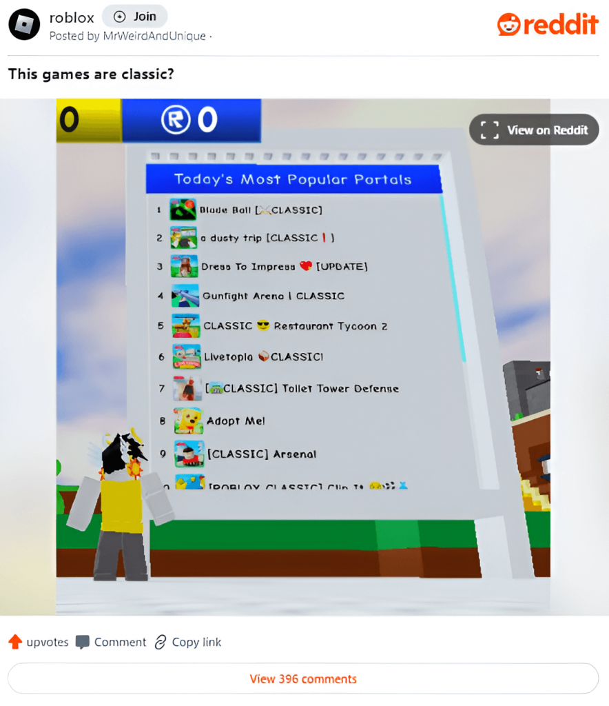 Người chơi Roblox phàn nàn về sự kiện The Classic | GAMELADE