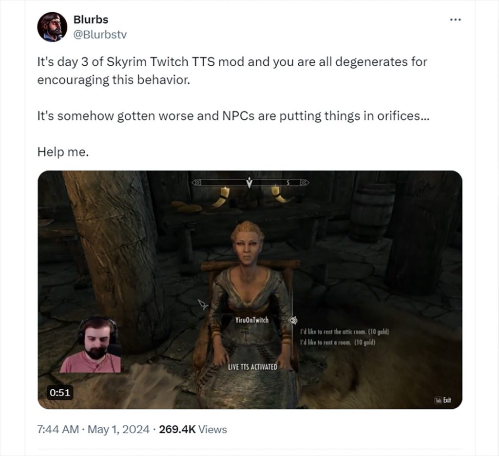 Streamer Skyrim thừa nhận sai lầm khi trao cho người xem quyền viết lời ...